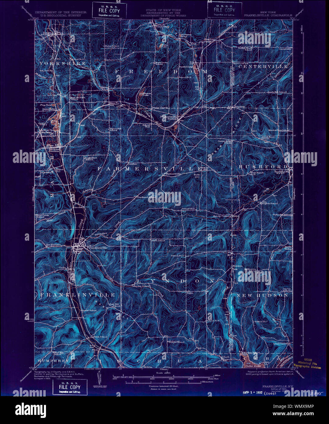 Map of franklinville hi-res stock photography and images - Alamy