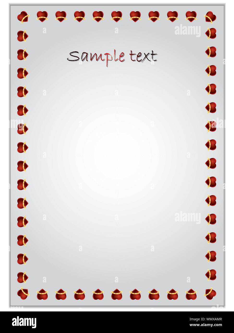 Card with hearts border Stock Vector Image & Art - Alamy