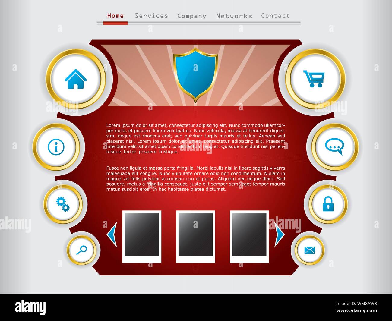 Gold rings on website template Stock Vector Image & Art - Alamy