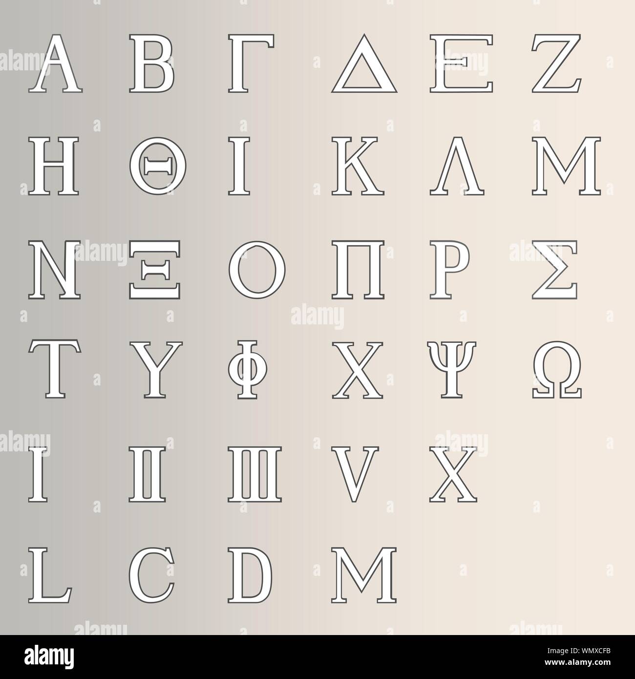 Greek Alphabet High Resolution Stock Photography and Images - Alamy