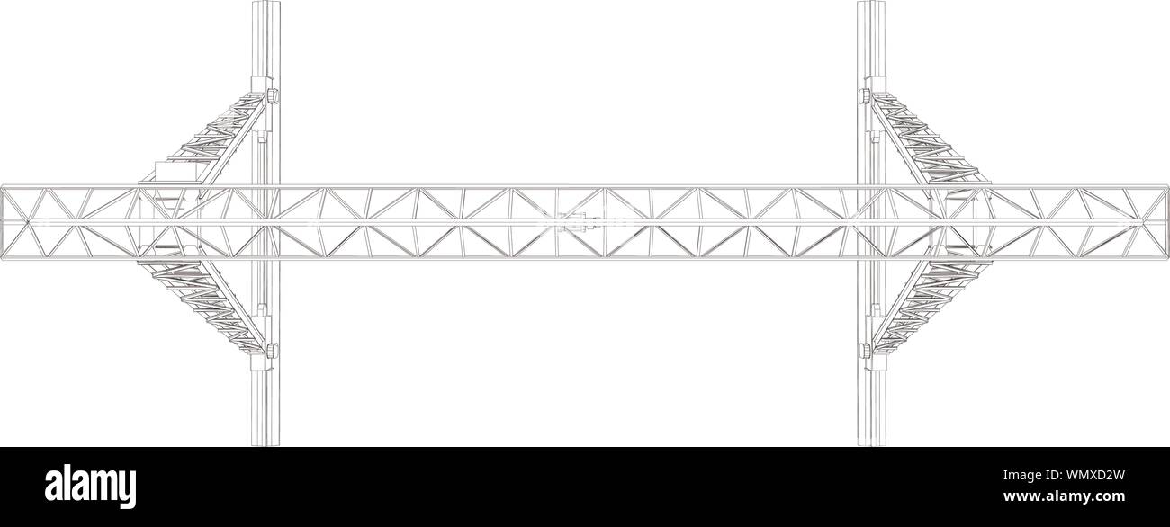 Gantry crane. Wire-frame Stock Vector Image & Art - Alamy