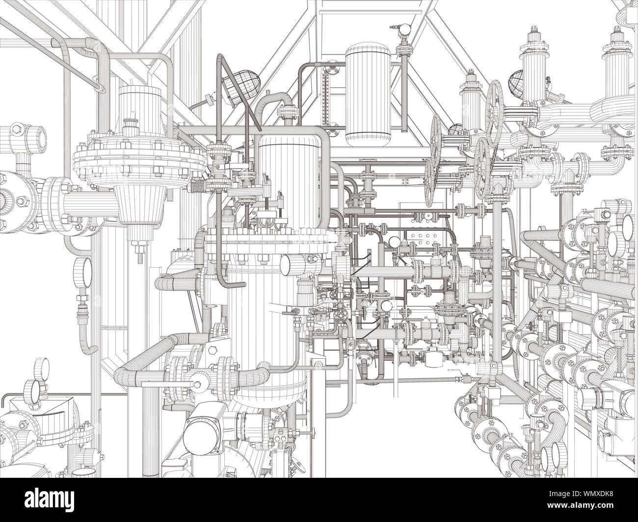 Industrial equipment. Wire-frame Stock Vector Image & Art - Alamy