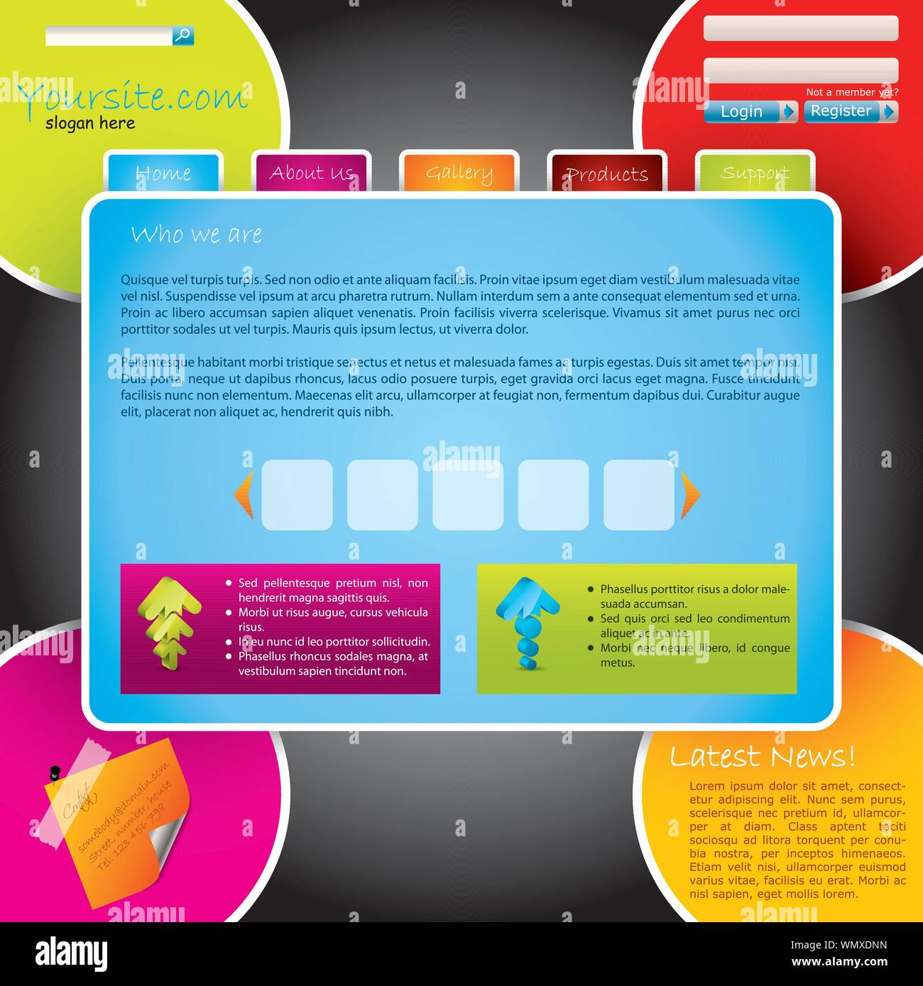 Cool colorful design website template Stock Vector Image & Art - Alamy