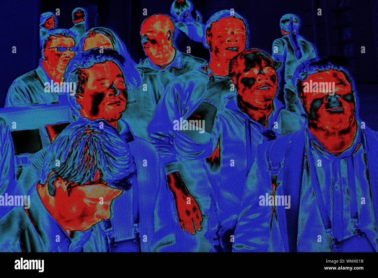 Infrared imaging captured with a FLIR thermal camera on display, with ...