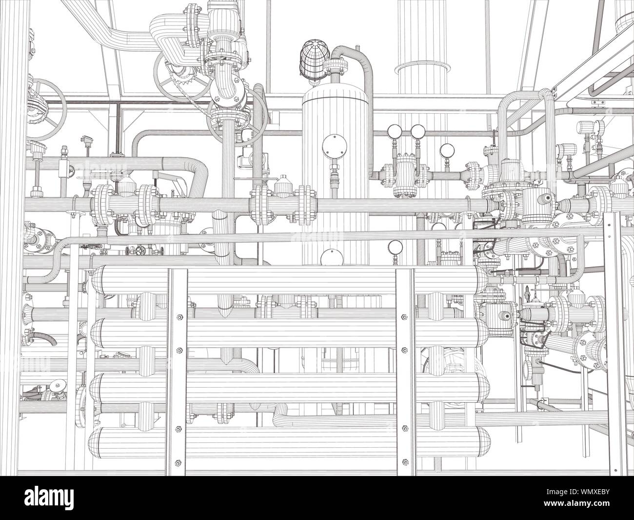 Industrial equipment. Wire-frame Stock Vector Image & Art - Alamy