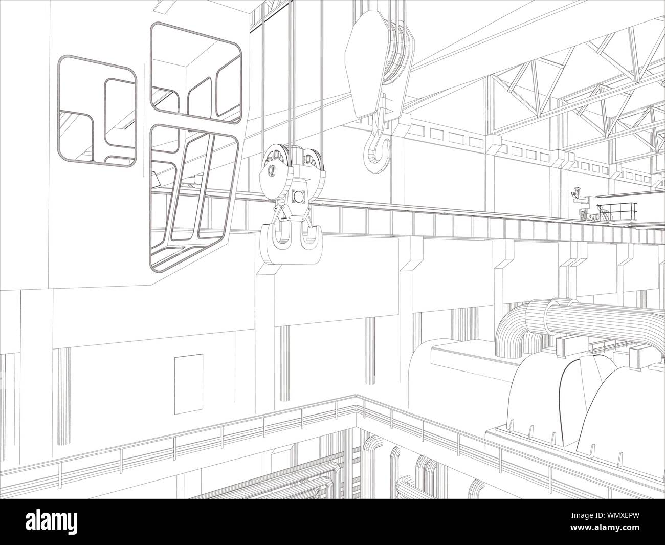 Factory gantry Black and White Stock Photos & Images - Alamy