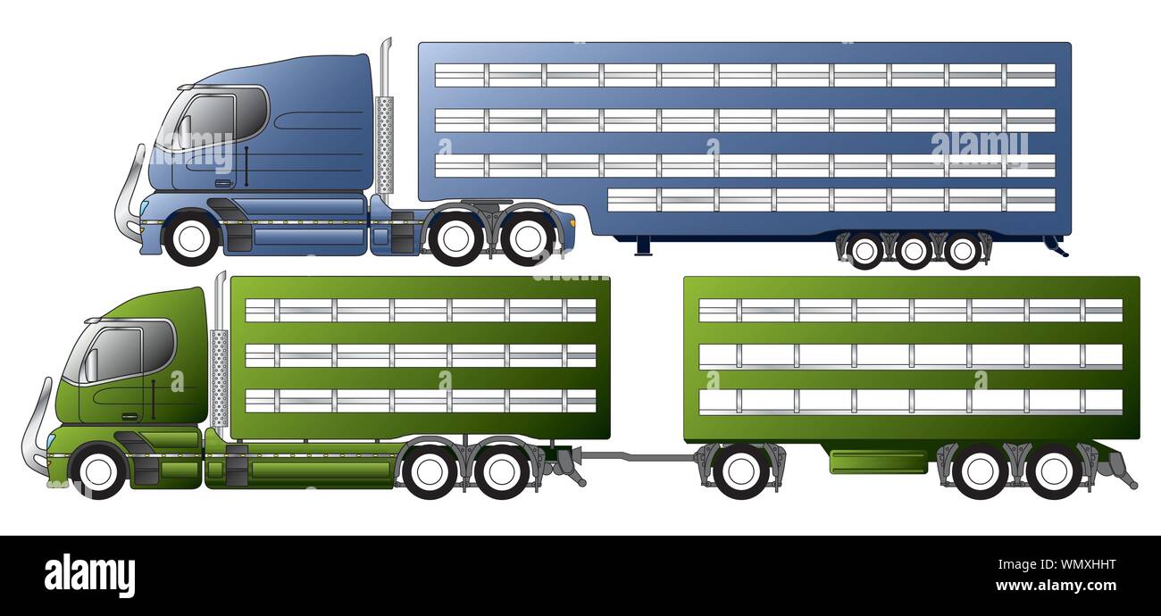 Trucks with animal transportation trailers Stock Vector Image & Art - Alamy