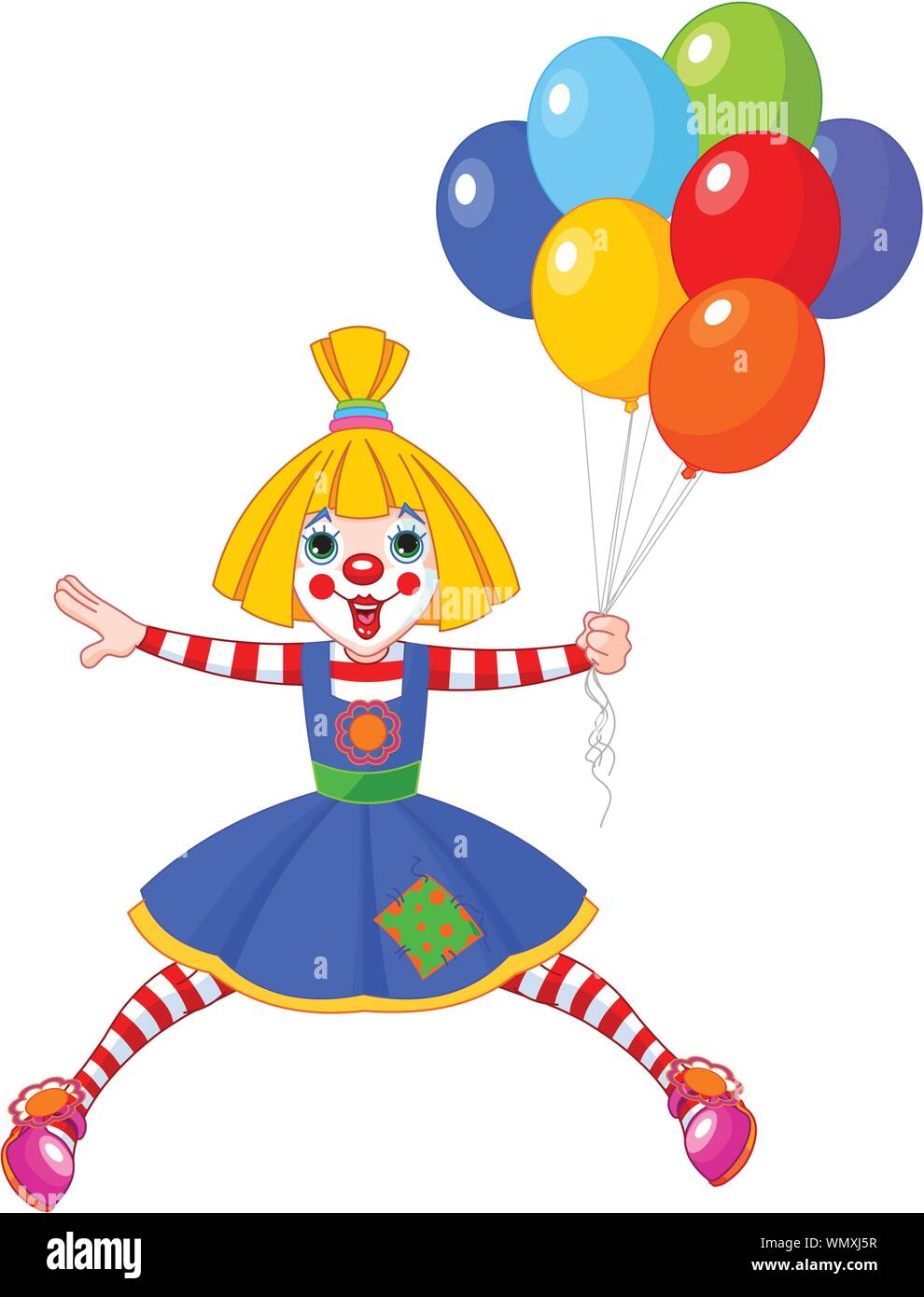 Jumping clown Stock Vector Images - Alamy