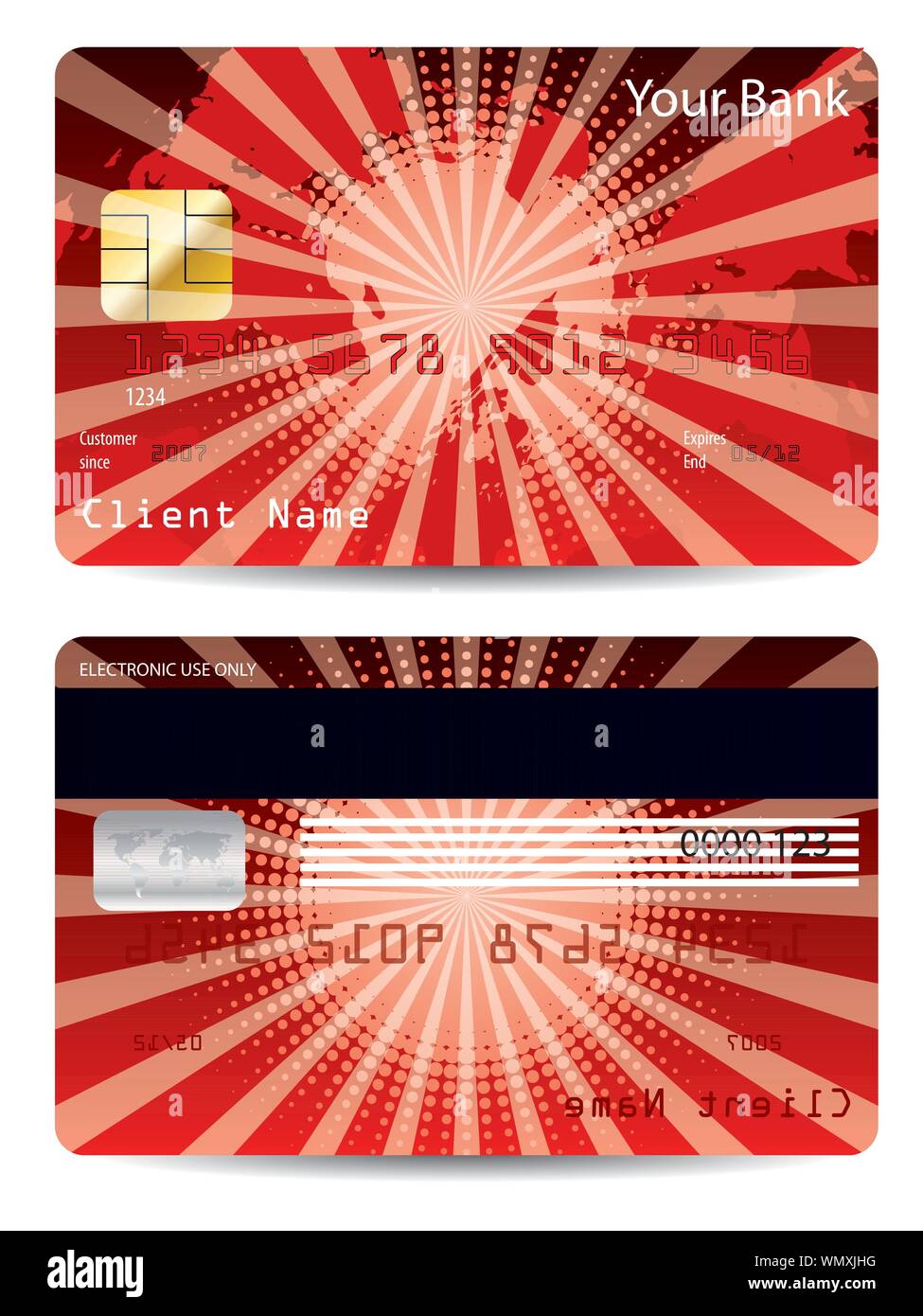 Red credit card design with map Stock Vector Image & Art - Alamy