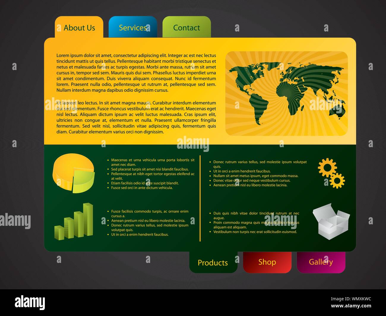 Colorful website template Stock Vector Image & Art - Alamy