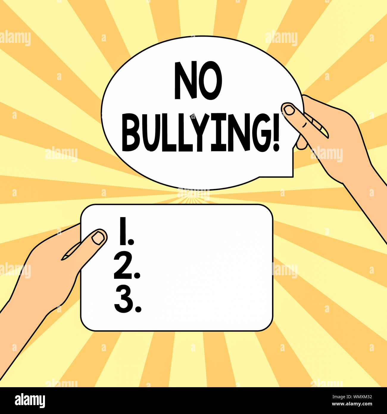 Writing note showing No Bullying. Business concept for stop aggressive ...