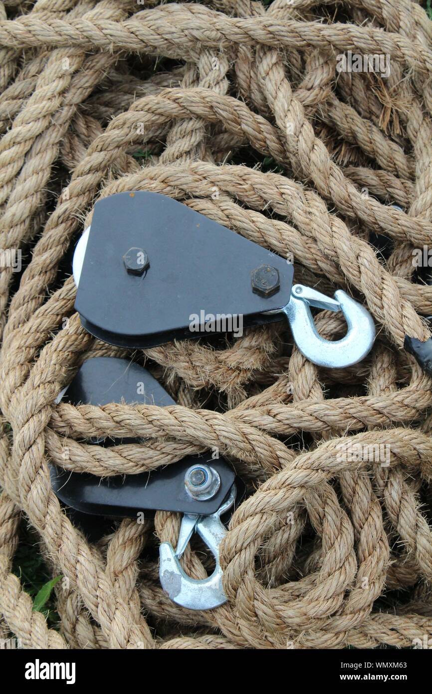 Ropes and hooks hi-res stock photography and images - Alamy