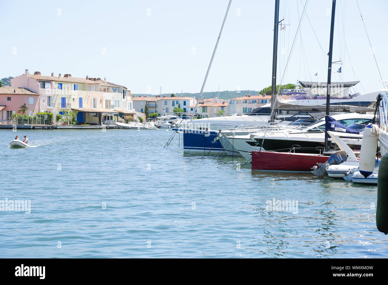 Port Grimaud, well known as the Venice of Provence for its channels, in ...