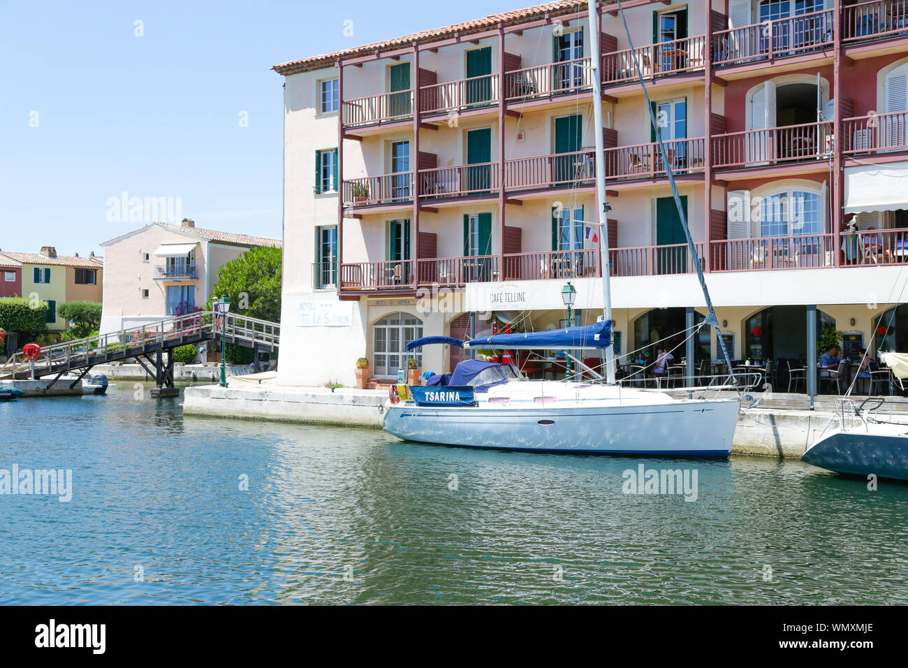 Port Grimaud, well known as the Venice of Provence for its channels, in ...