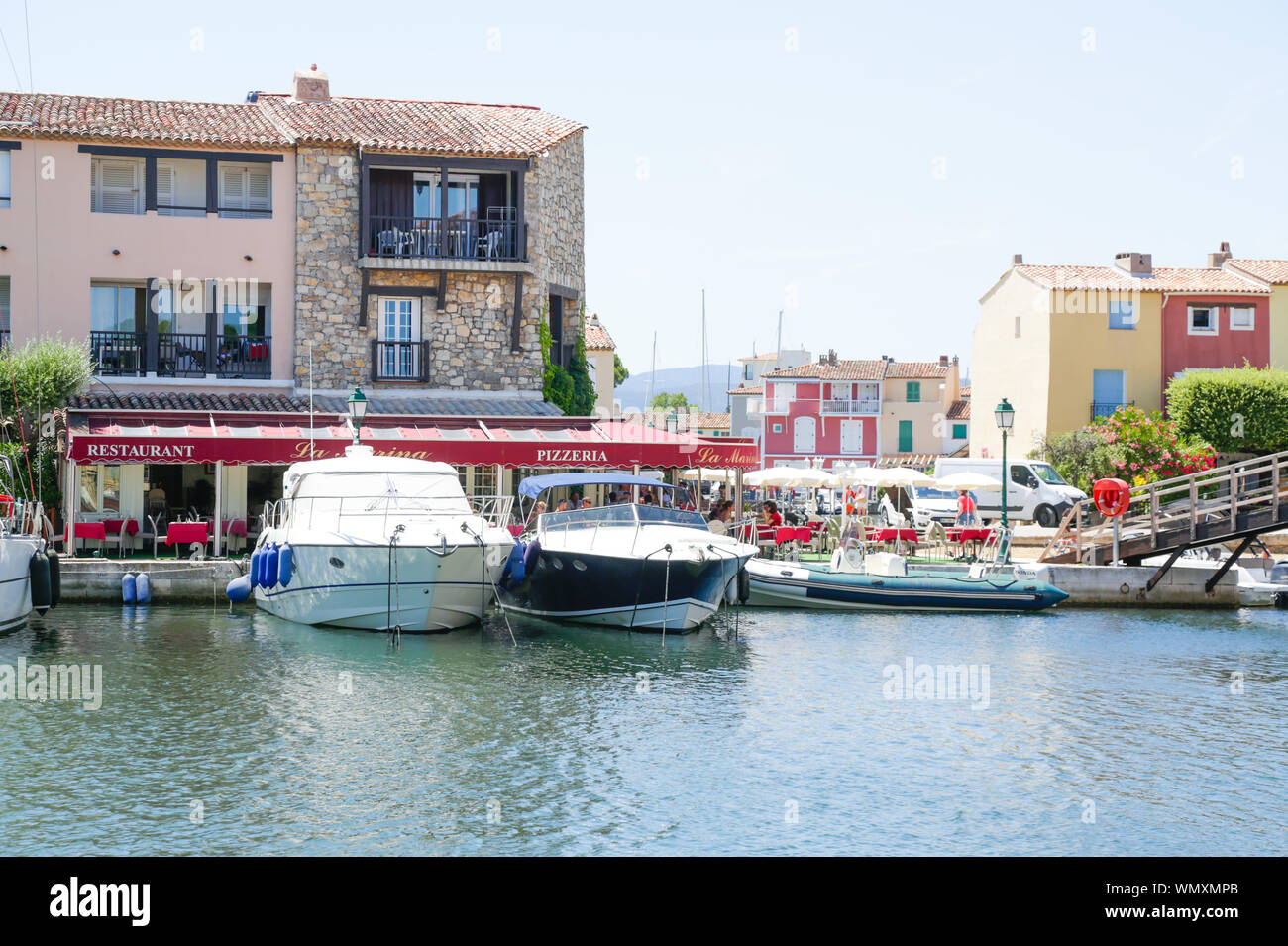 Port Grimaud, well known as the Venice of Provence for its channels, in ...