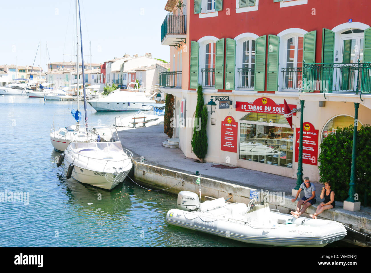 Port Grimaud, well known as the Venice of Provence for its channels, in ...