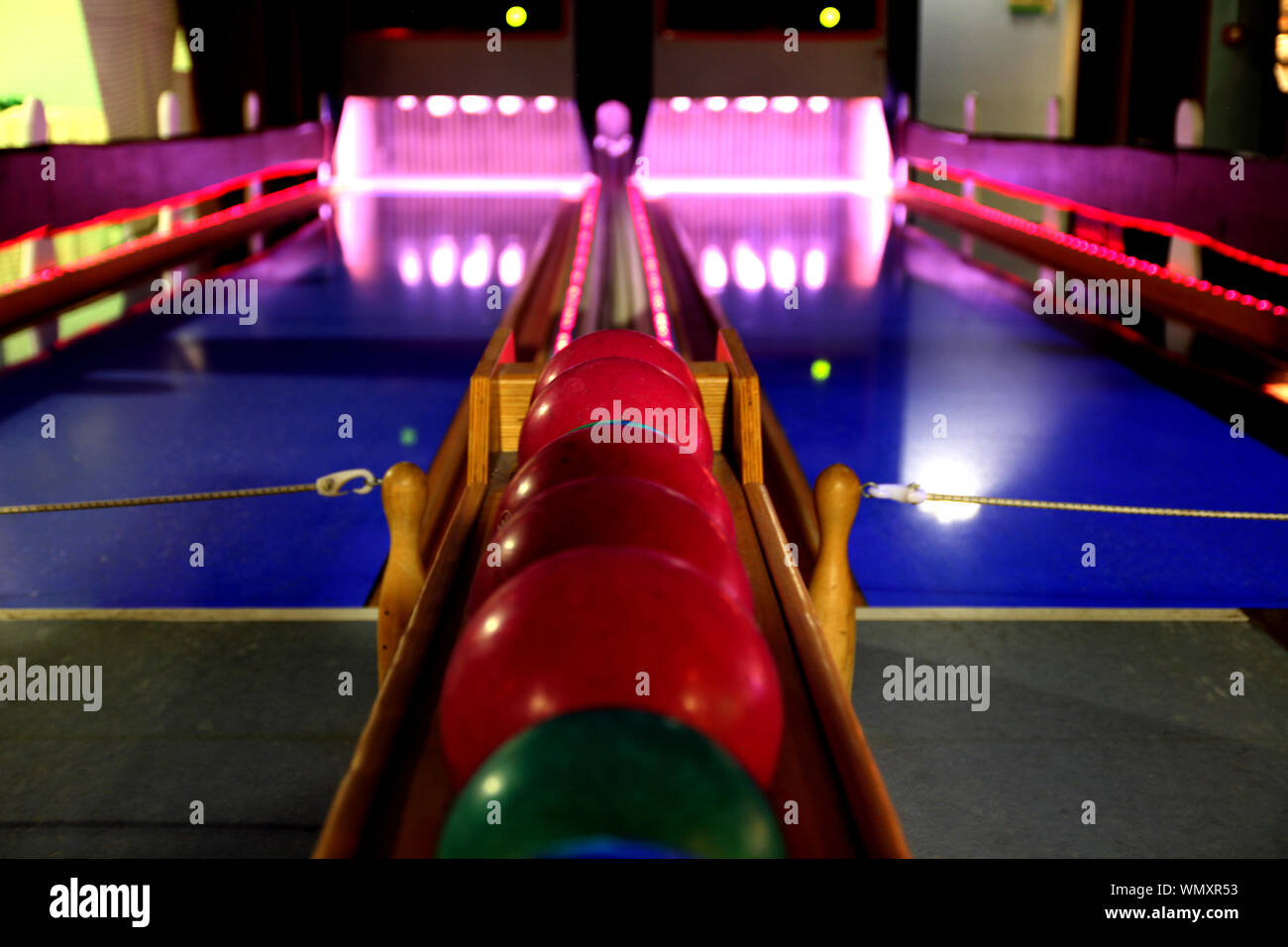Row of bowling balls hi-res stock photography and images - Alamy