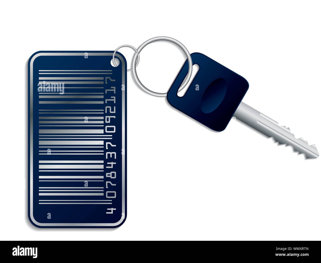 Key with metallic bar-code access Stock Vector Image & Art - Alamy