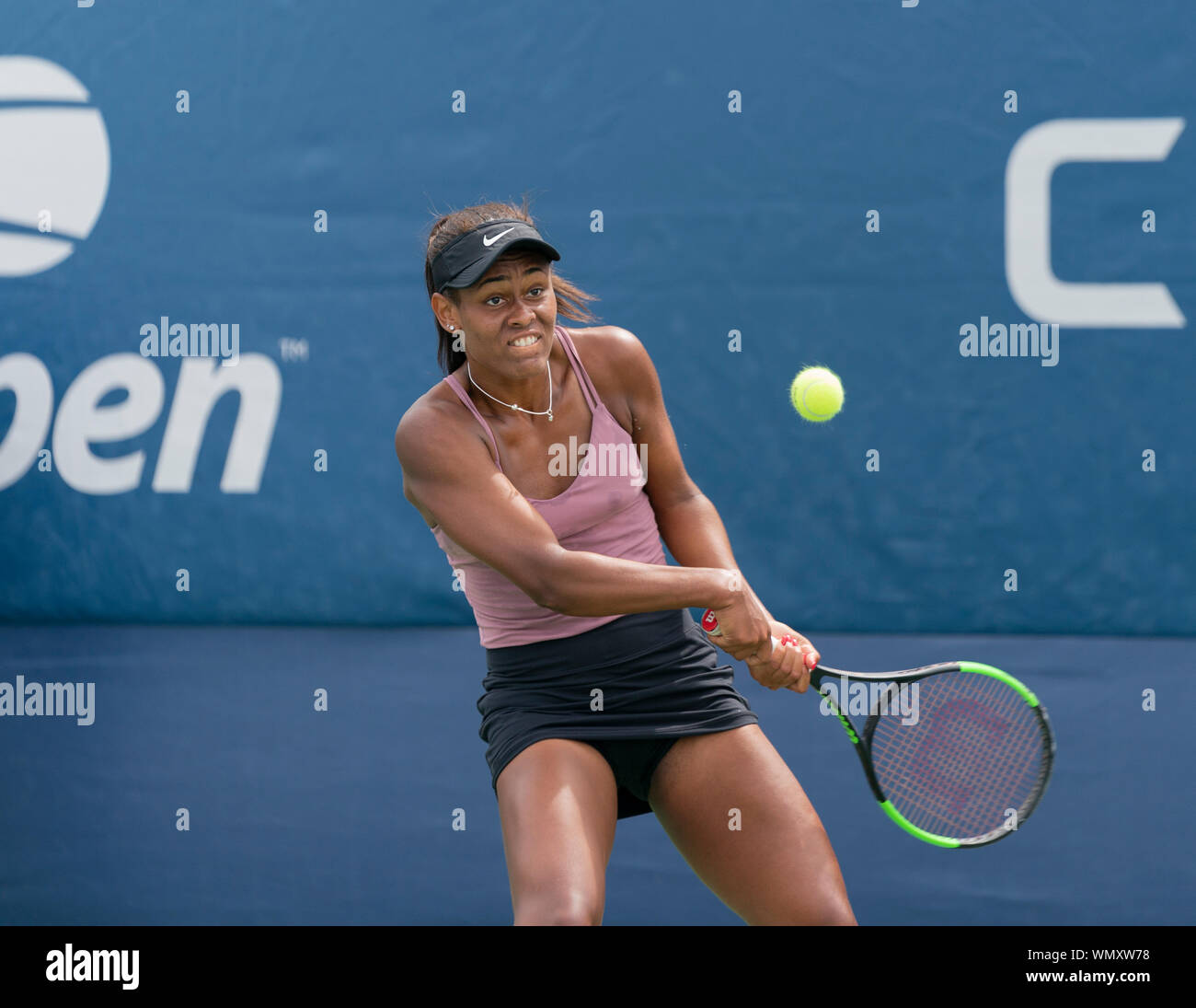 New York, NY - September 5, 2019: Abigail Forbes (USA) in action during ...