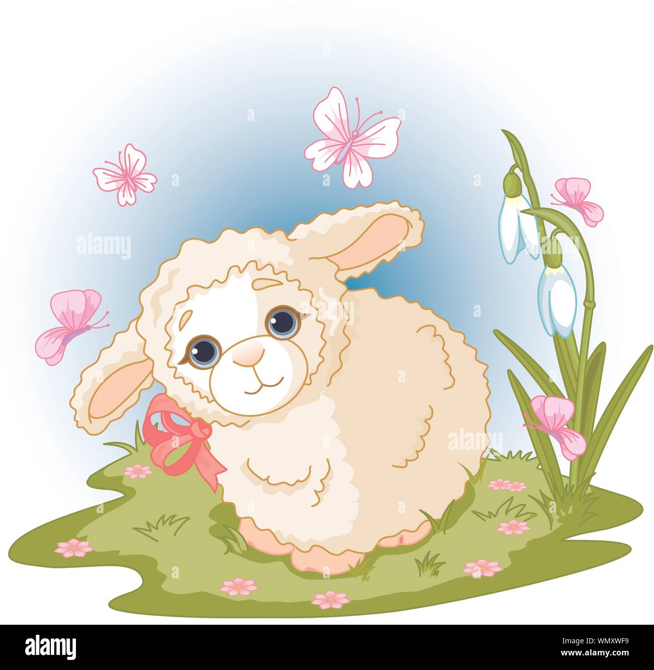 Cute lamb grass Stock Vector Images - Alamy