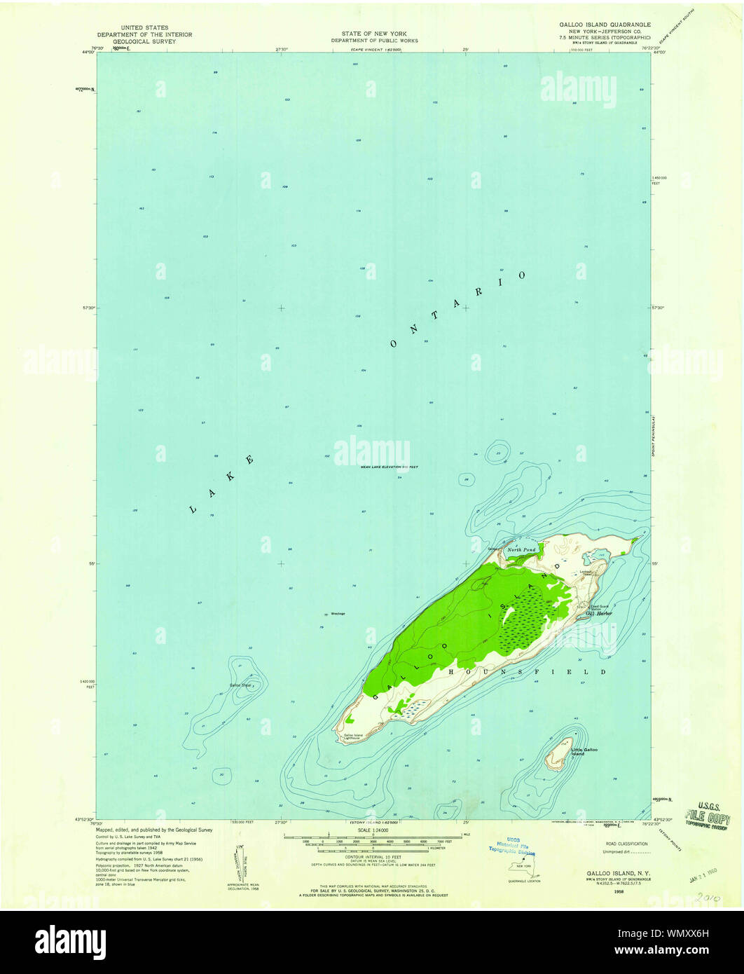 New York NY Galloo Island 138094 1958 24000 Restoration Stock Photo - Alamy