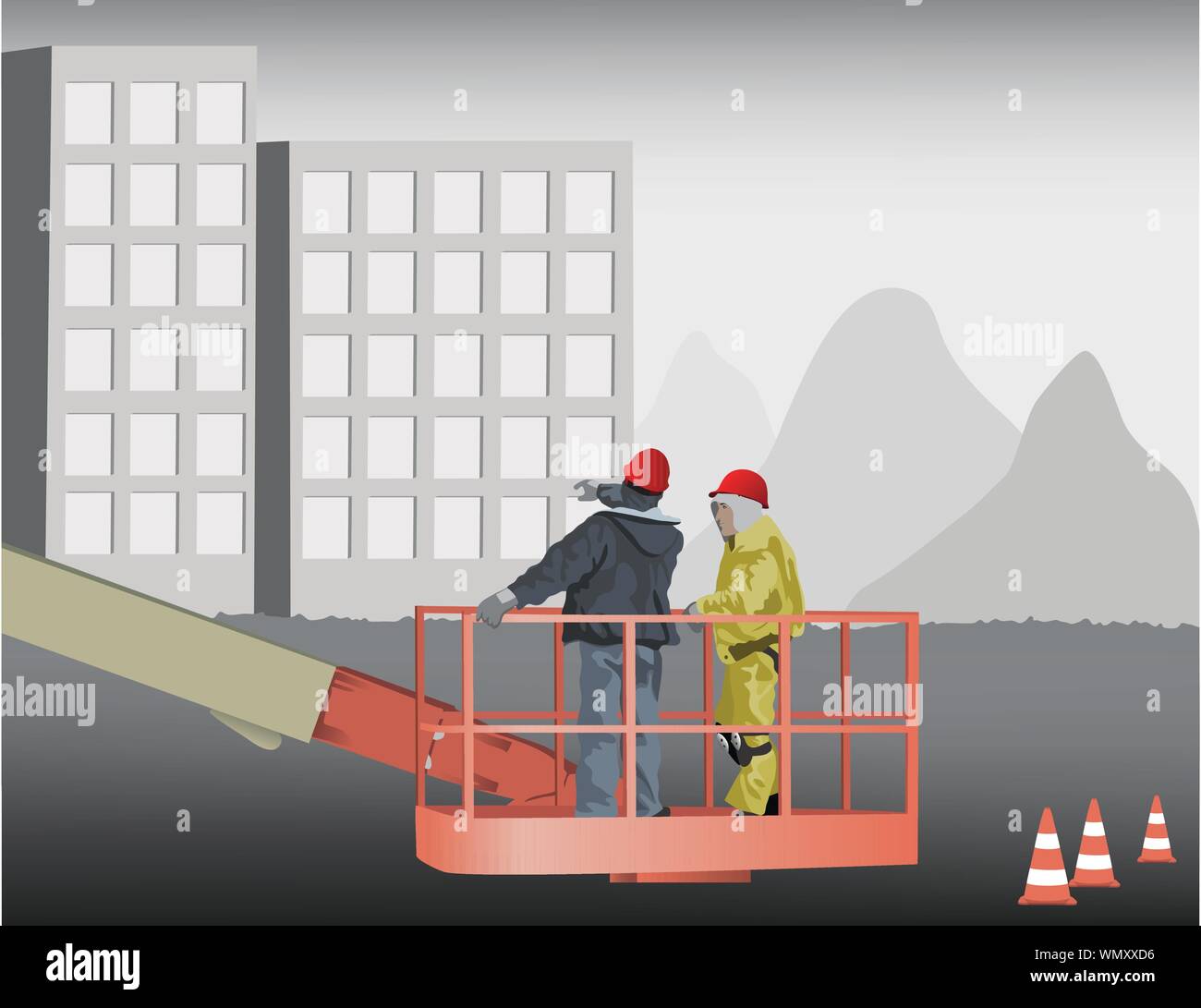 Construction worker in uniform safety Stock Vector Images - Alamy