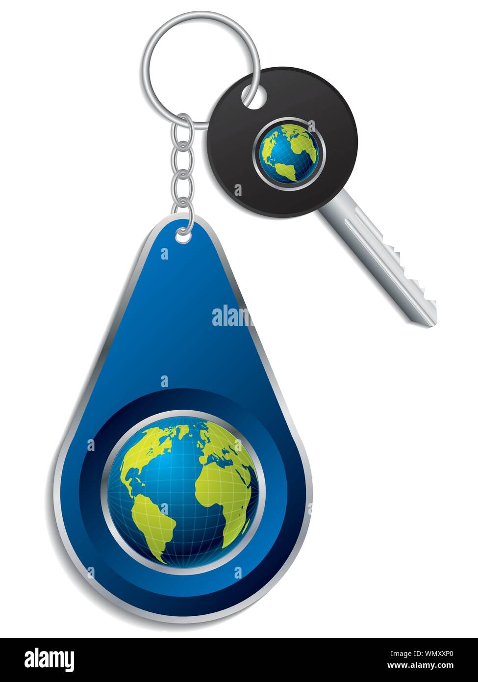 Key and globe design keyholder Stock Vector Image & Art - Alamy