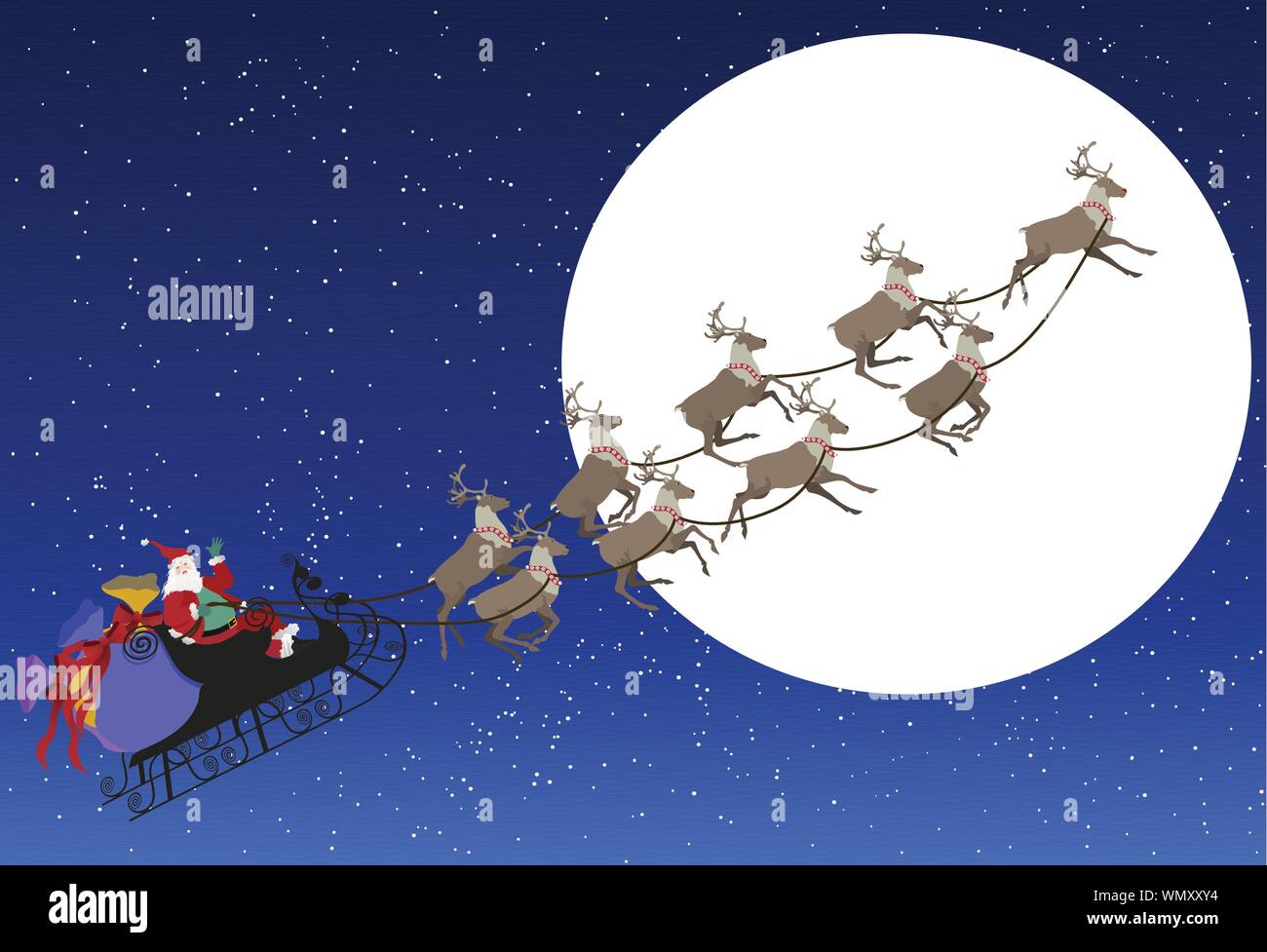 Santa Delivers Presents Stock Vector Image & Art - Alamy