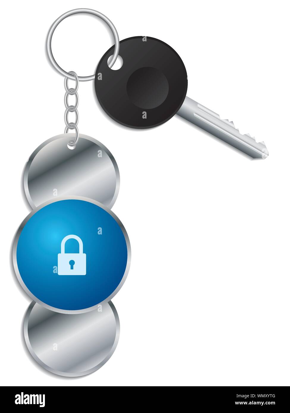 Silver padlock chain Stock Vector Images - Alamy