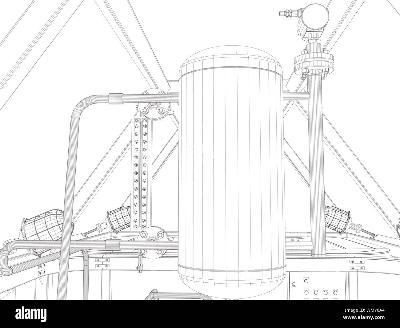 Industrial equipment. Wire-frame Stock Vector Image & Art - Alamy