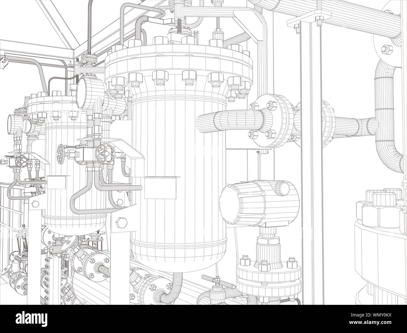 Industrial equipment. Wire-frame Stock Vector Image & Art - Alamy