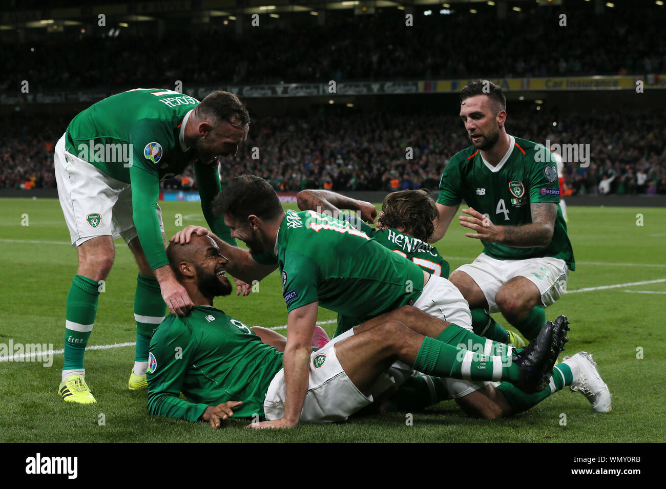 Republic of Ireland's David McGoldrick celebrates scoring his side's ...