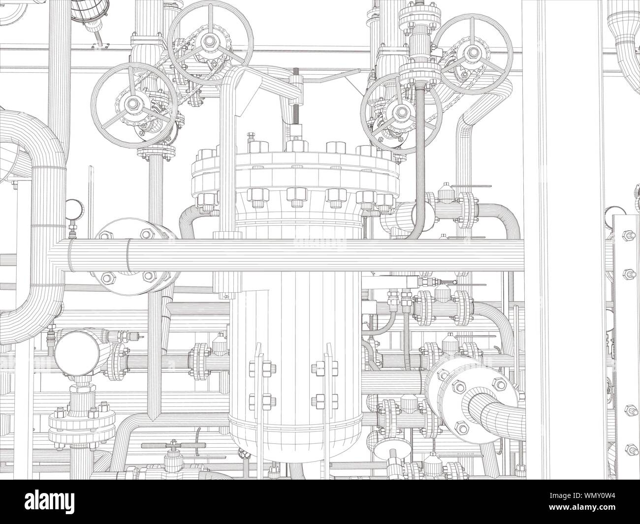 Industrial equipment. Wire-frame Stock Vector Image & Art - Alamy