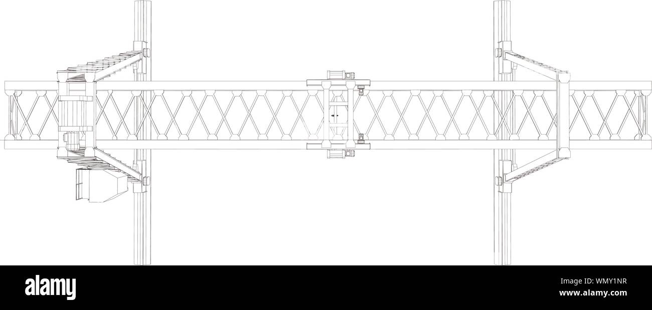 Gantry crane. Wire-frame Stock Vector Image & Art - Alamy