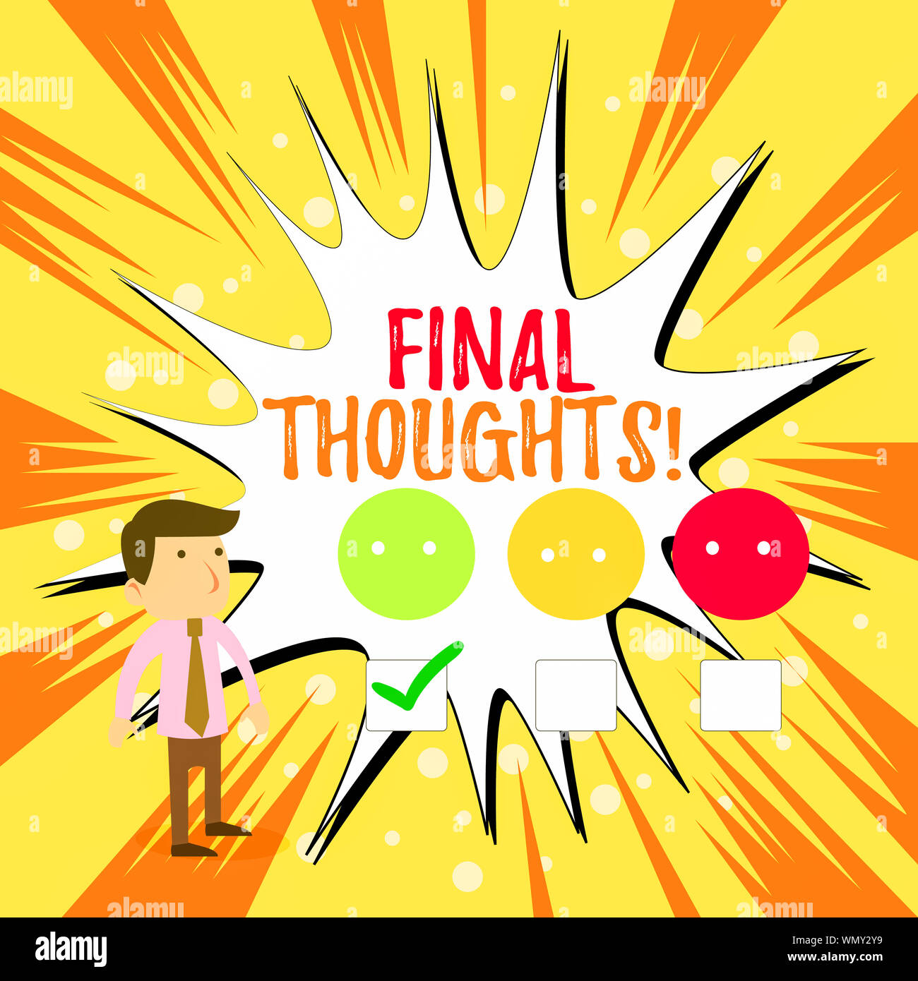 Writing note showing Final Thoughts. Business concept for should be ...