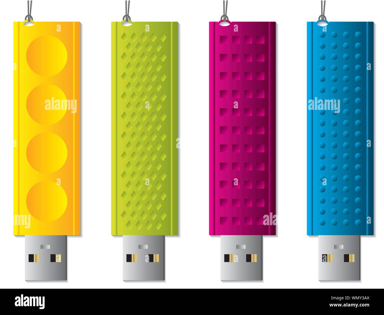 Various usb sticks with ropes Stock Vector Image & Art - Alamy