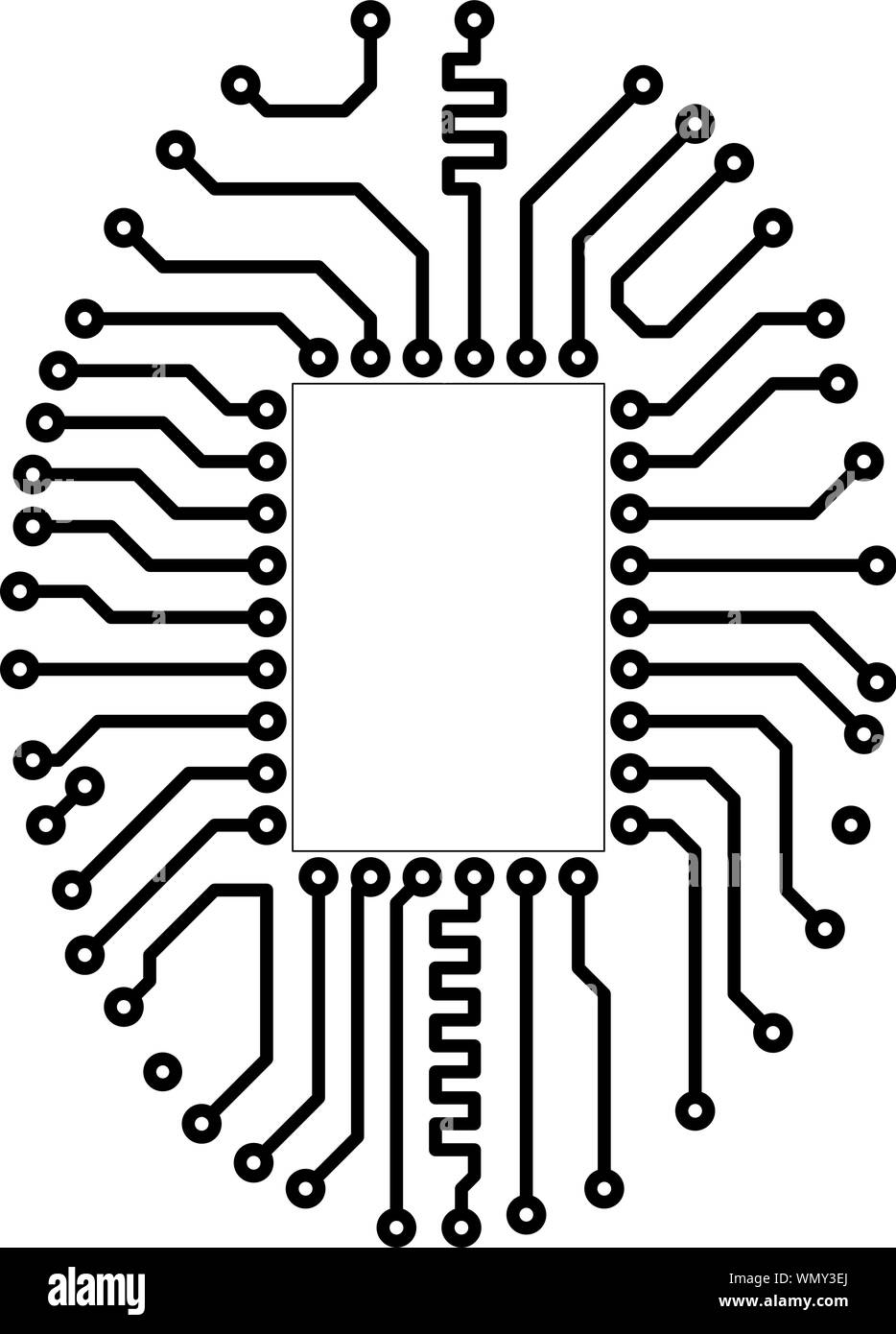 Hi-tech vector circuit board blank vignette Stock Vector Image & Art ...