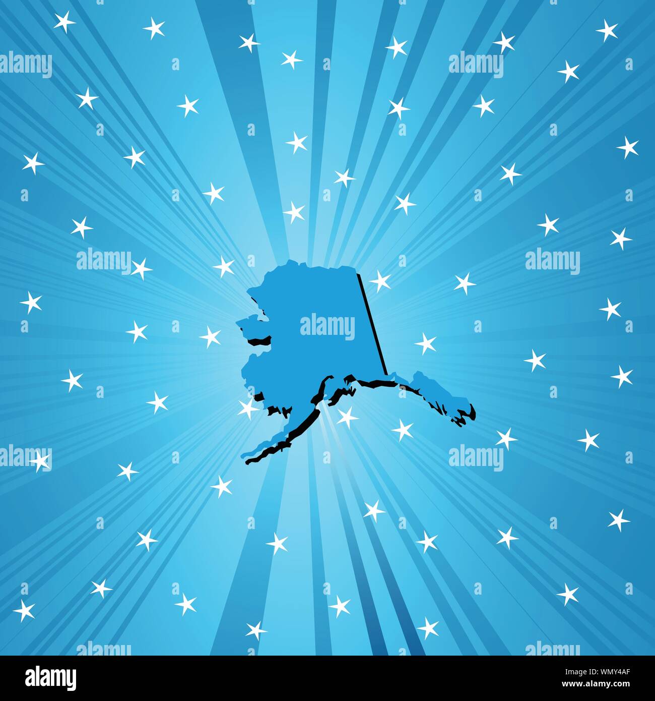 Blue map of Alaska Stock Vector Image & Art - Alamy
