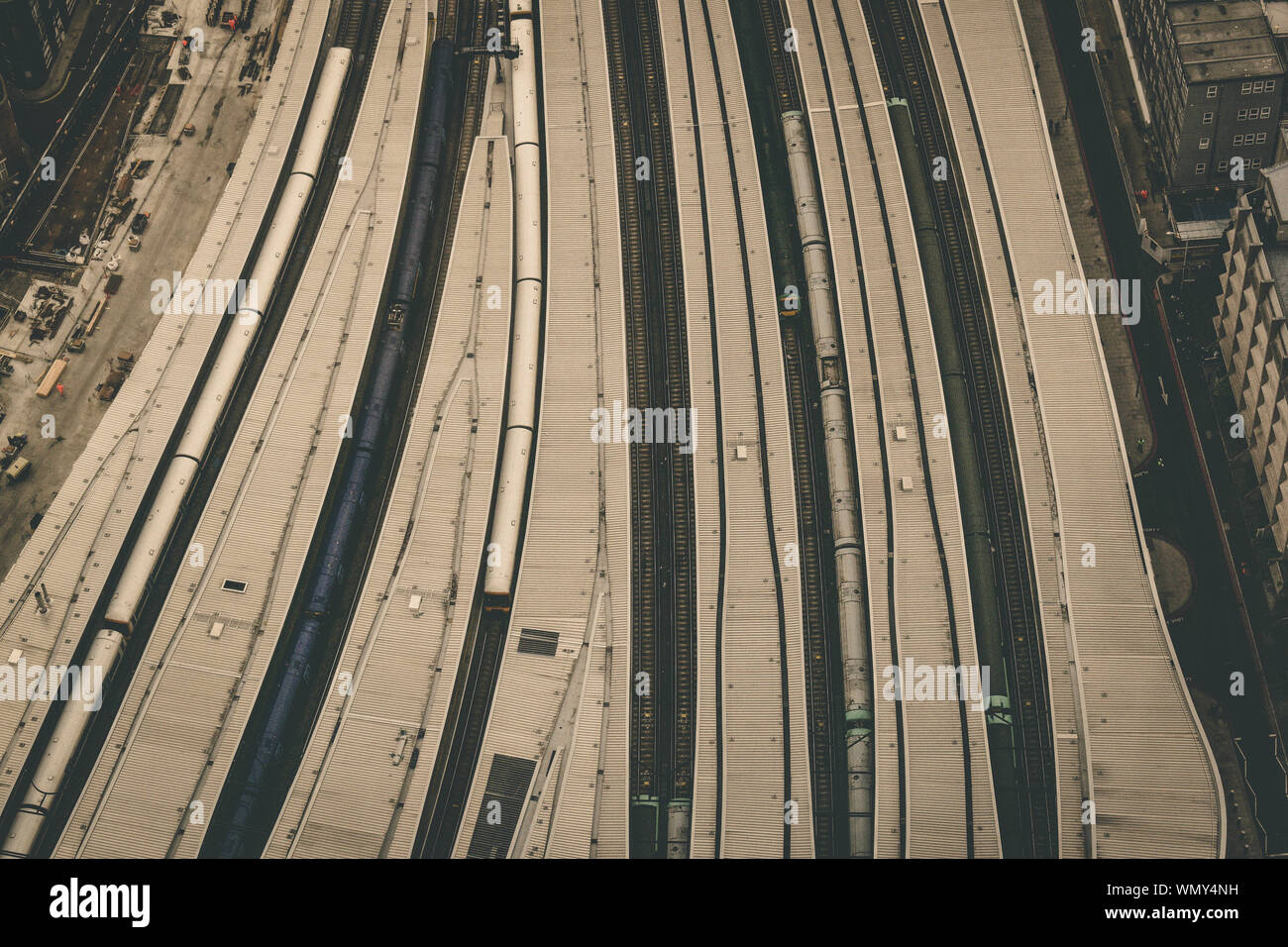 Aerial of train in london hi-res stock photography and images - Alamy