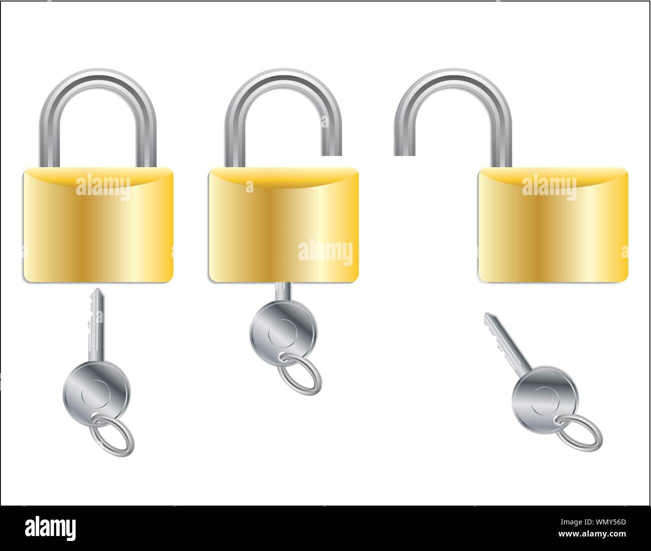 Open and closed padlocks with key Stock Vector Image & Art - Alamy