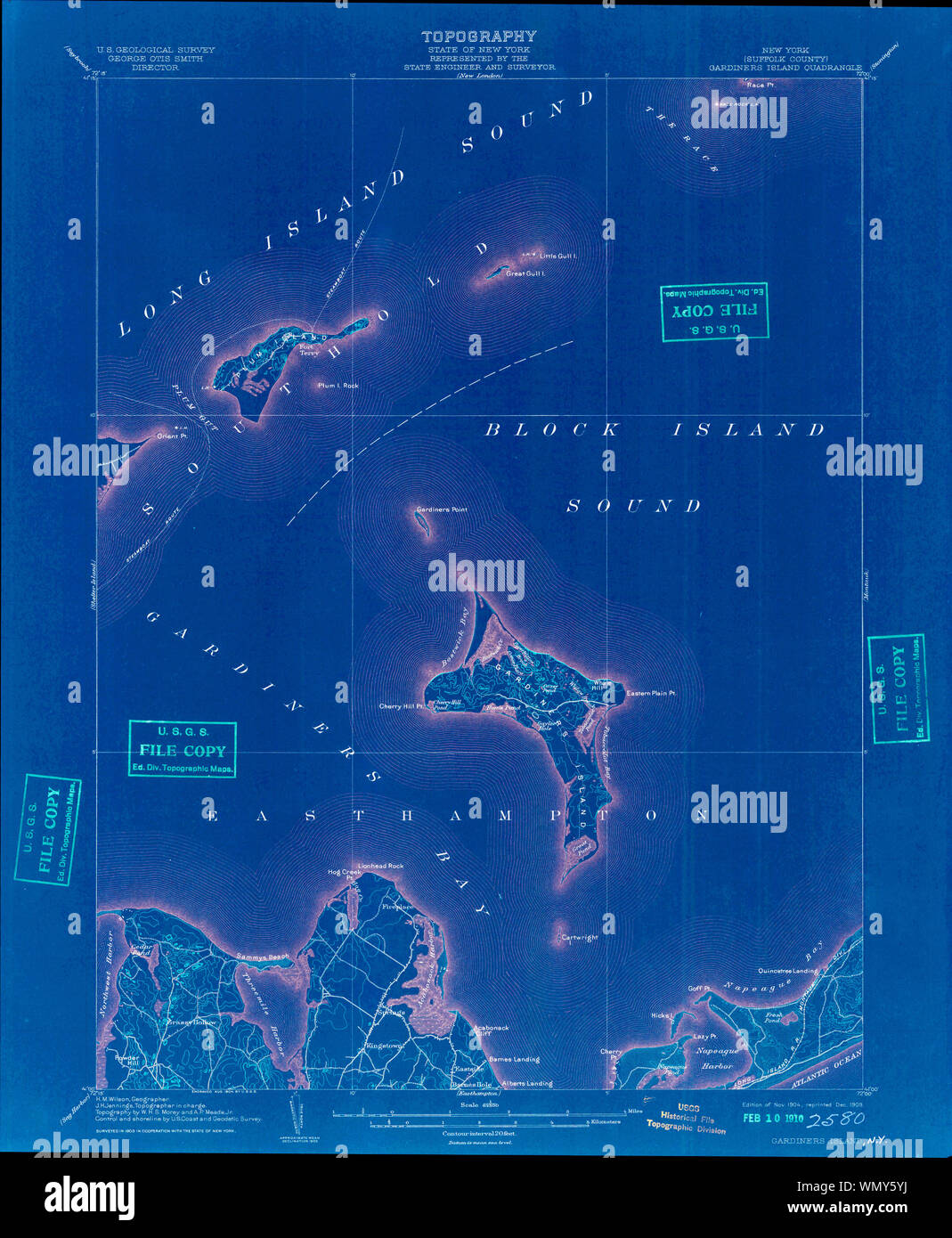 Gardiners island map hi-res stock photography and images - Alamy