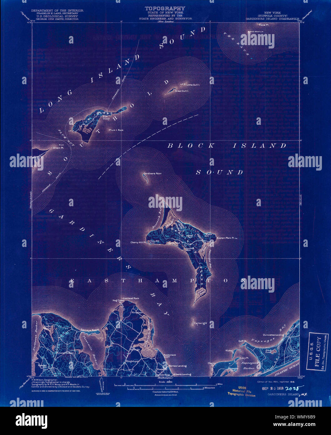 Gardiners island map hi-res stock photography and images - Alamy