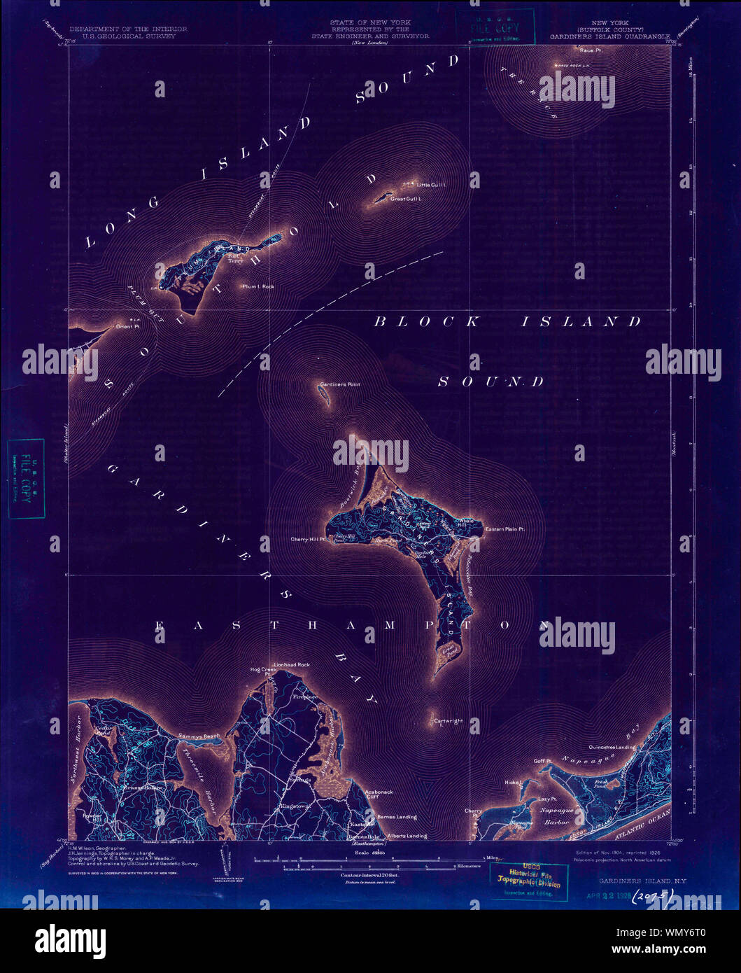 Gardiners island map hi-res stock photography and images - Alamy