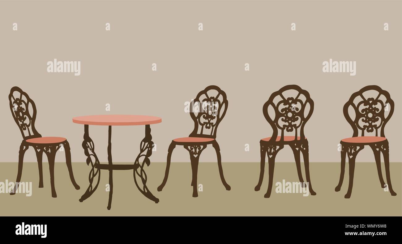 Patio chairs and table Stock Vector Images - Alamy
