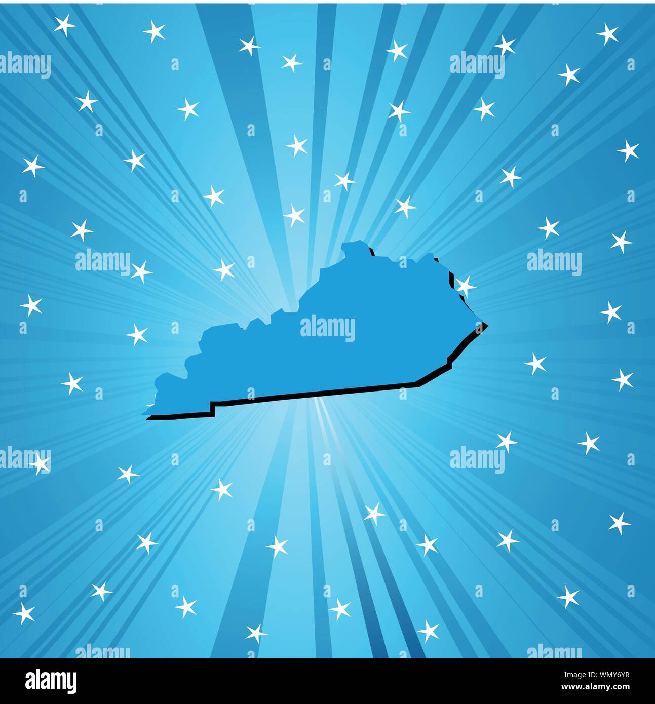 Blue Kentucky map Stock Vector Image & Art - Alamy