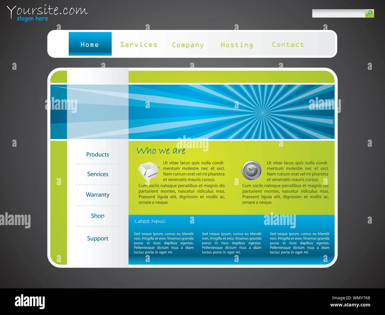Green and blue website template Stock Vector Image & Art - Alamy
