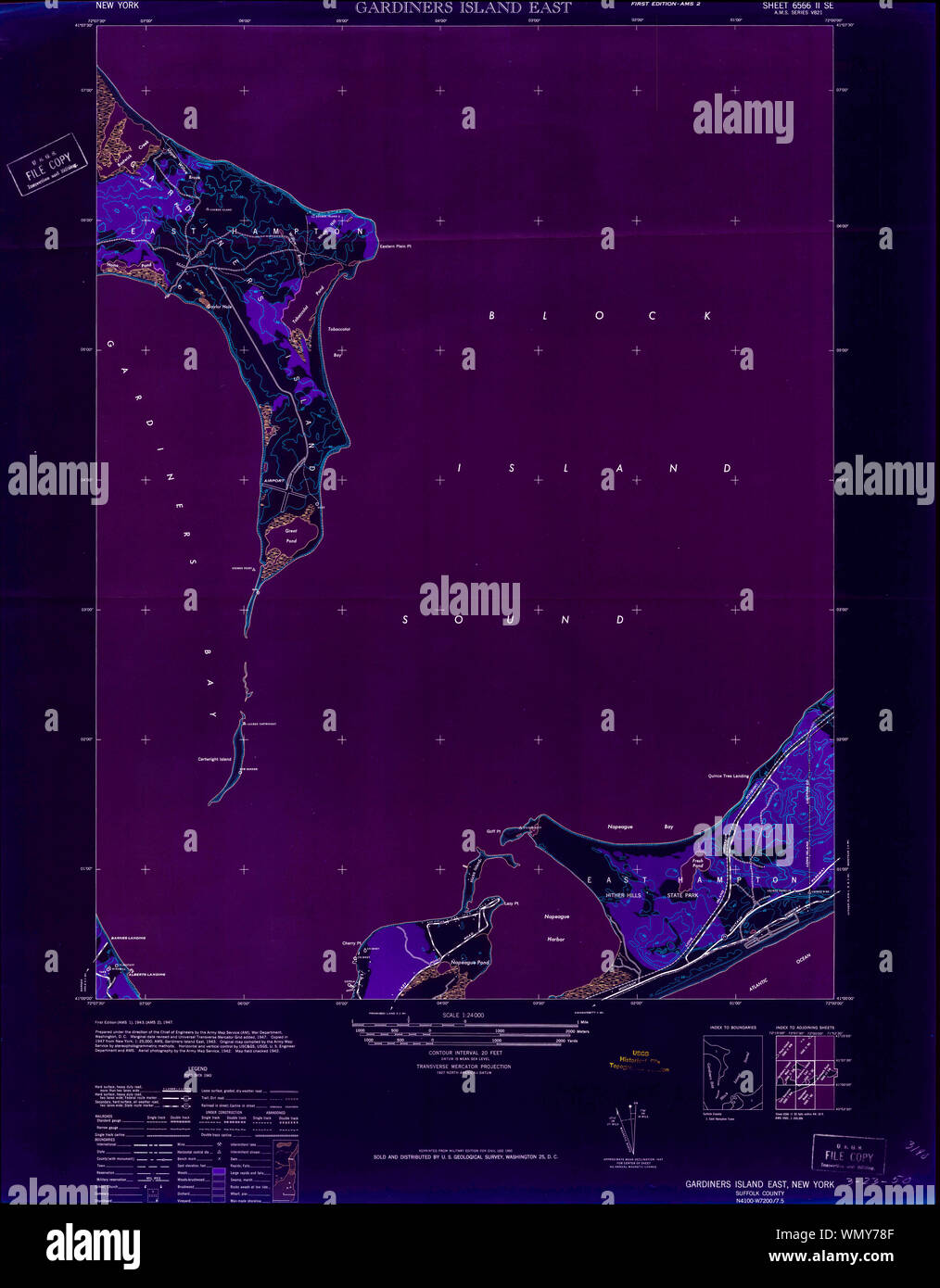 Gardiners island map hi-res stock photography and images - Alamy