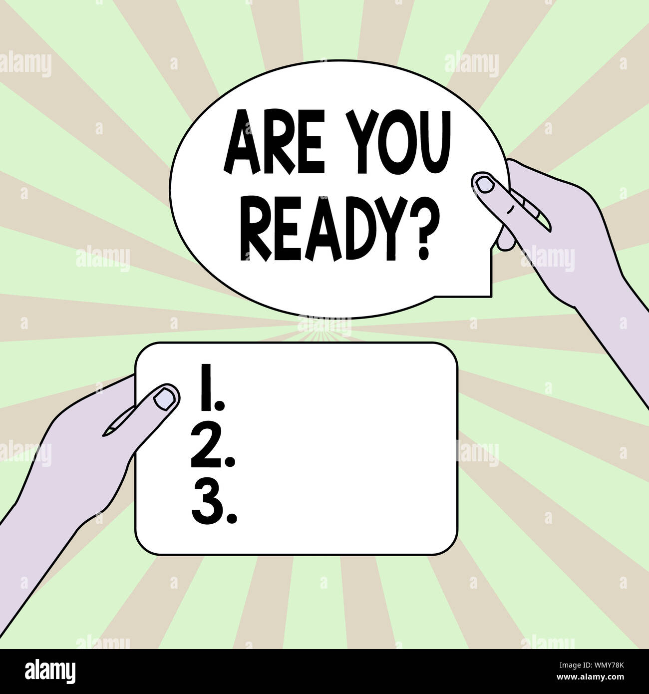 Writing note showing Are You Ready Question. Business concept for used ...