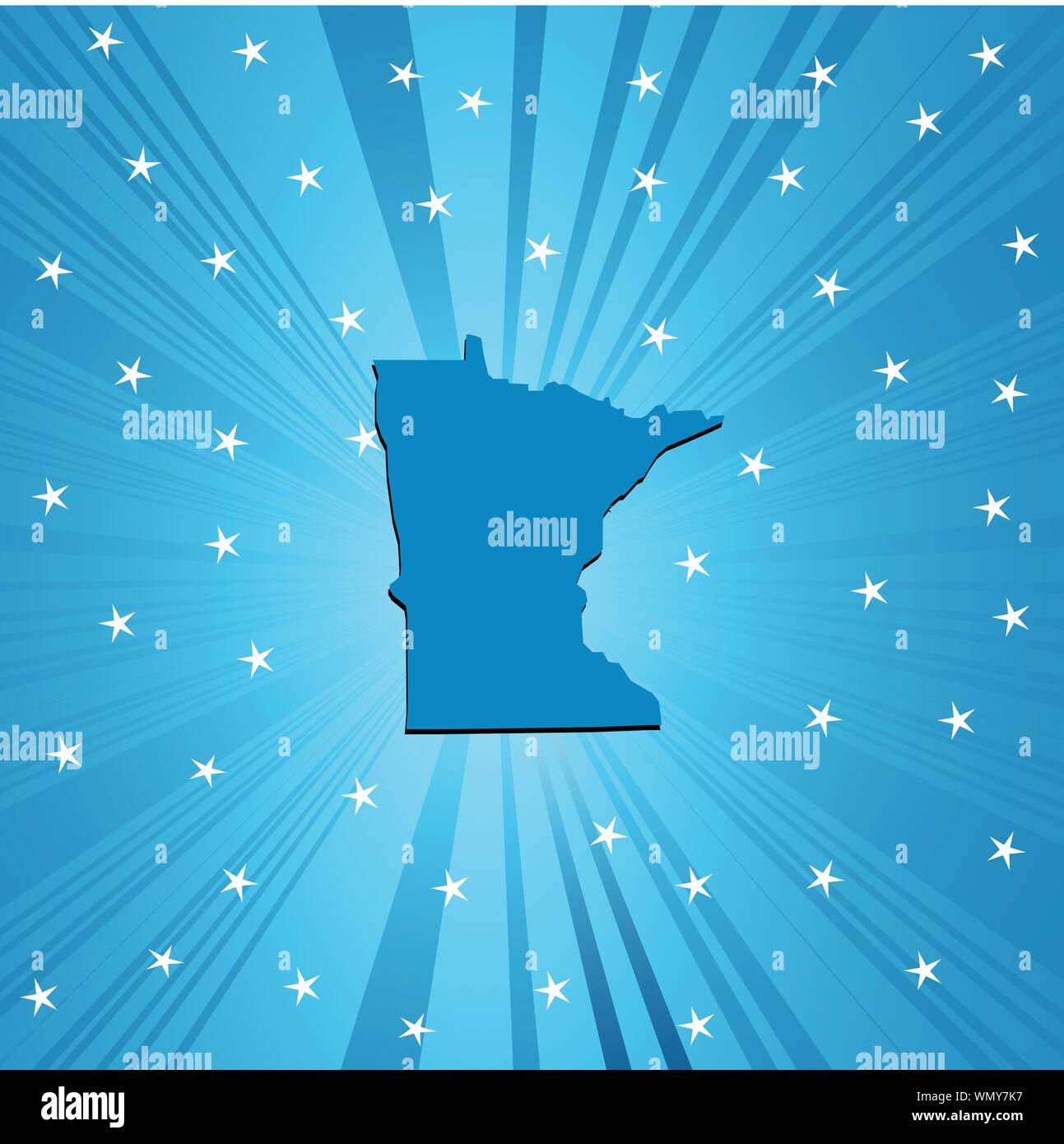 Blue Minnesota map Stock Vector Image & Art - Alamy