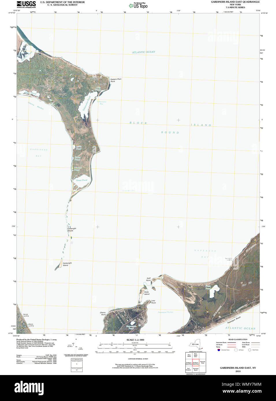 Gardiners island map hi-res stock photography and images - Alamy
